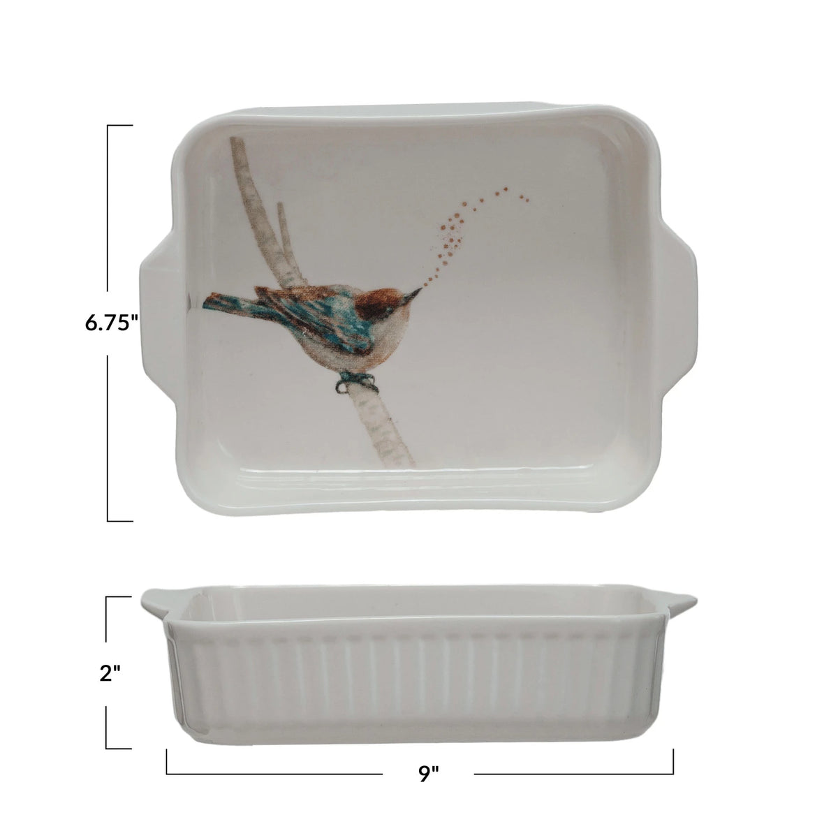 1-Qt. Stoneware Baker - Bird – Lichen or Knot Plant Company LLC